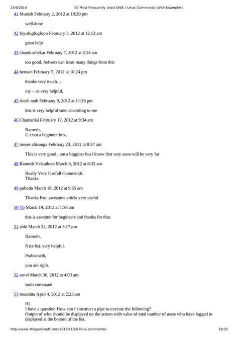 50 Most Frequently Used Unix Linux Commands With Examples Pdf