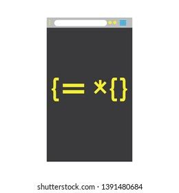 Programming Code On Browser Window Vector vector de stock libre de regalías