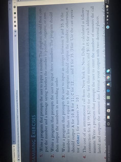 Solved A H Ramming Exercises 1 Write A Program That Prompts