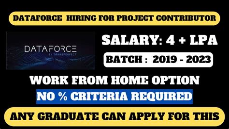 Dataforce Off Campus Hiring 2024 Any Graduate Can Apply No