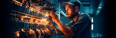 Premium Photo Electrician Working On A Complex Electrical Panel