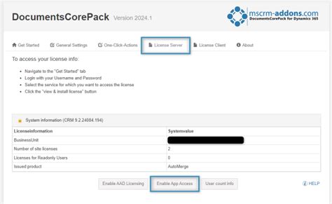 application access for dynamics 365