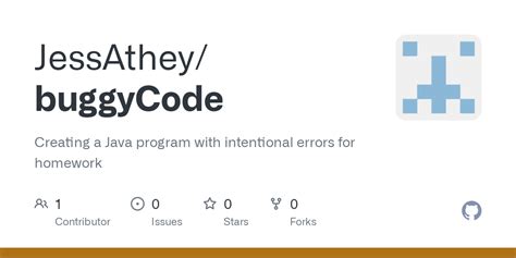 Github Jessathey Buggycode Creating A Java Program With Intentional Errors For Homework