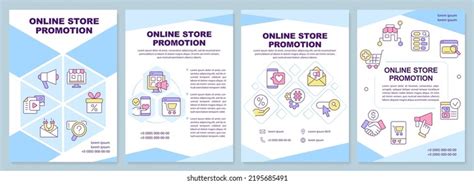 Learning Management System Blue Brochure Template Stock Vector Royalty Free 2244604211