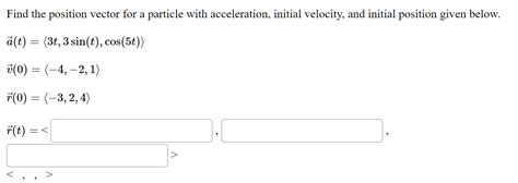 Solved Find The Position Vector For A Particle With Chegg