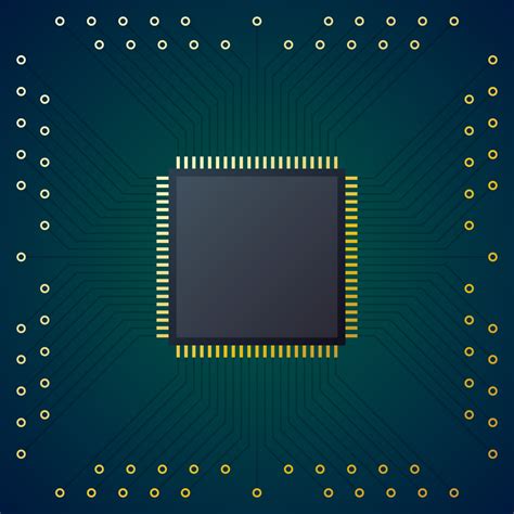 Printed Circuit Board With Chip Cpu Processor Vector Background 344463 Vector Art At Vecteezy