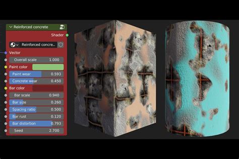 Procedural Reinforced Concrete Shader For Blender By Blenduffo
