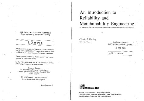Pdf An Introduction To Reliability And Maintainability Engineering
