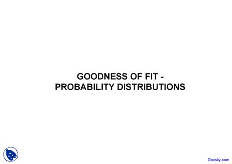 Tests For Goodness Of Fit Stochastic Hydrology Lecture Notes Docsity