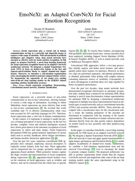 Adapted Convnext For Facial Pdf Deep Learning Artificial Neural