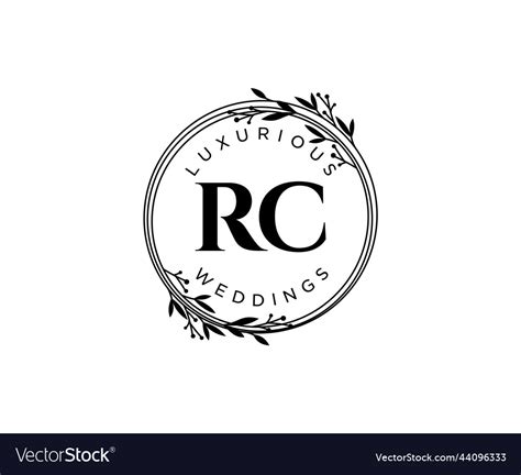 Rc Initials Letter Wedding Monogram Logos Vector Image