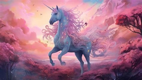 White Unicorn With Wings Stock Image Image Of Princess 299947619