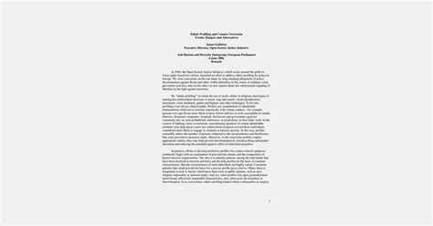 Ethnic Profiling And Counter Terrorism Trends Dangers And