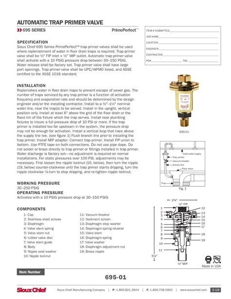 Trap Primer Mechanical Resilient Plumbing Heating Inc