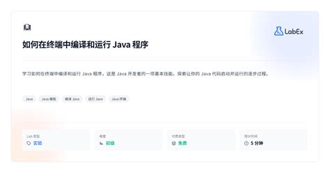 如何在终端中编译和运行 java 程序 labex