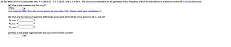 SOLVED An RLC Series Circu Constructed With R C F And L H The Circuit