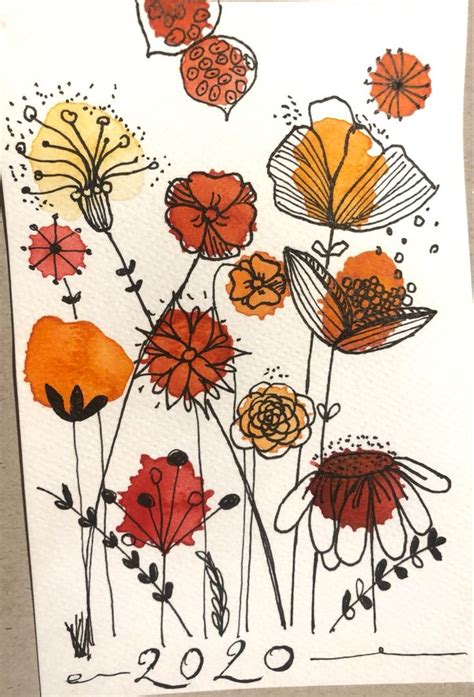 Colorful Flower Doodle Art Print
