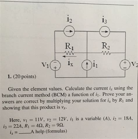 Solved 12 Vi 1 20 Points Given The Element Values
