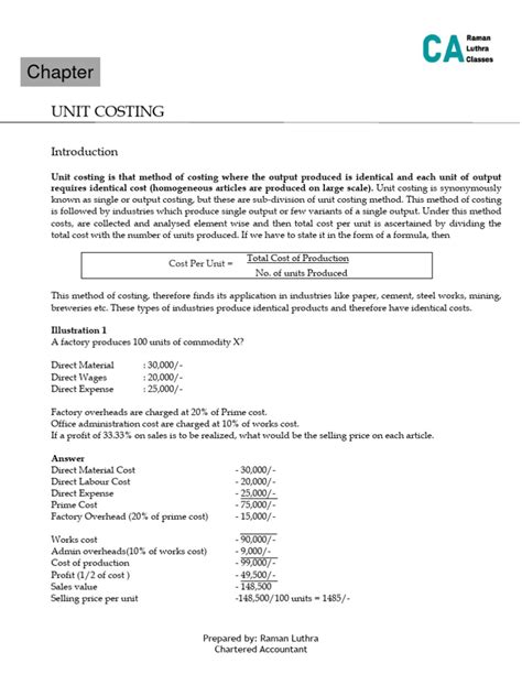 Unit Costing Pdf Cost Economies Unit Costing Pdf Cost Economies