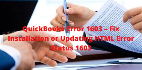 QuickBooks Error Fix Installation Or Updating HTML Error Status Welcome To Blogs Desk