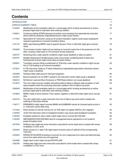 Cortex A 系列处理器cortex A77文档分享 Arm Cortex A77 Mp074 Software Developer Errata Notice V9 0