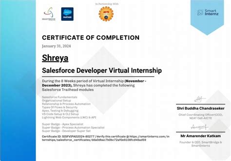 Shreya Chowta On Linkedin Salesforce Developer Internship