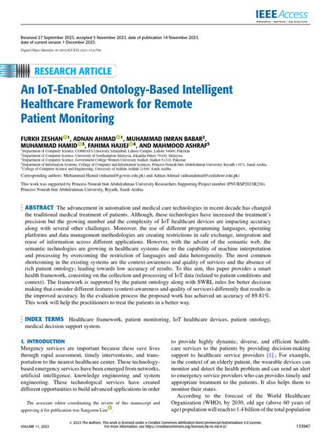 An Iot Enabled Ontology Based Intelligent Healthcare Framework For Remote Patient Monitoring