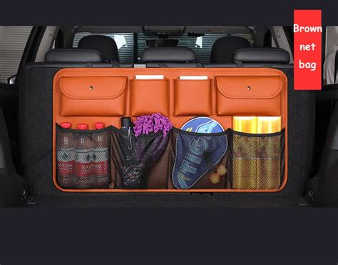 Pu 가죽 자동차 뒷좌석 뒷좌석 보관 가방 고품질 자동차 트렁크 정리함 자동 수납 깔끔한 인테리어 액세서리 범용 Aliexpress