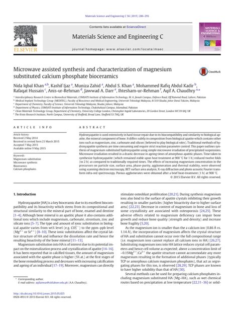 Microwave Assisted Synthesis And Characterization Of Magnesium
