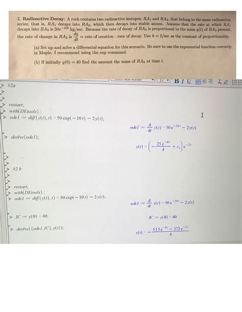 Solved I Need Help With This Differential Equation Problem