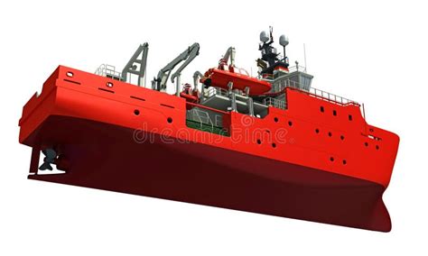 Response And Rescue Ship 3d Rendering Vessel On White Background Stock