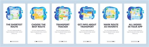 대중교통 정보 및 추적 가장 빠른 경로를 가진 Gps 내비게이션 지도 휴대전화에 있는 지도 모바일 앱 화면 웹 사이트 개발을 위한 터 배너 템플릿 웹