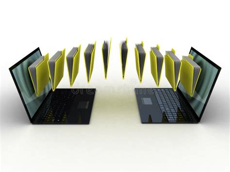 Folder Connected To Computer Network Stock Illustration Illustration Of Sending Downloading