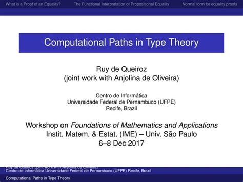 Computational Paths In Type Theory Ppt