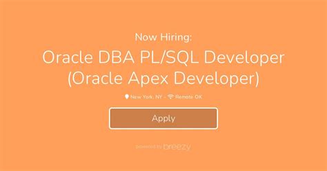 Oracle Dba Plsql Developer Oracle Apex Developer At Next Generation Inc