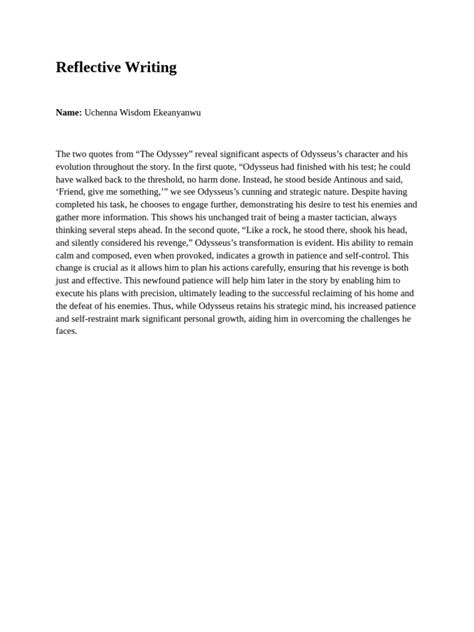 2 7 W Assignment Reflective Writing Pdf