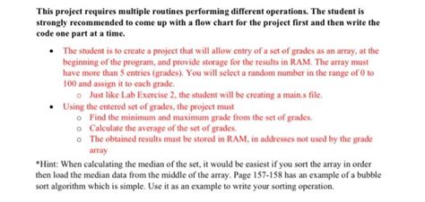 Solved This Project Requires Multiple Routines Performing Chegg