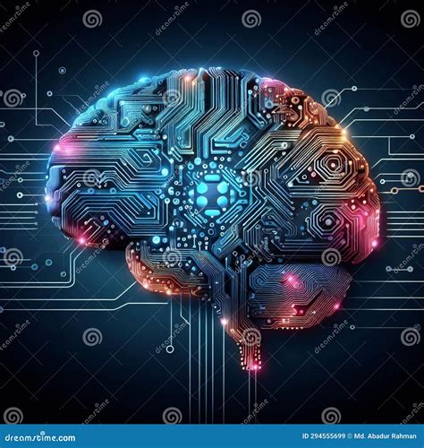 Futuristic Brain Circuit Design With Circuit Board And Wires Ai