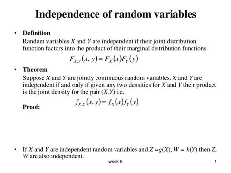 Ppt Independence Of Random Variables Powerpoint Presentation Free