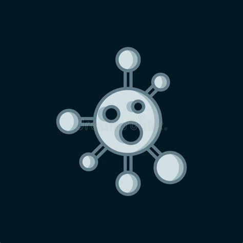 Line Molecule Icon Isolated On Black Background Structure Of Molecules In Chemistry Science