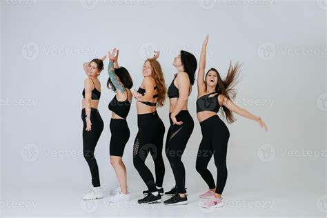 Diverse Models Laughing Enjoying Time Together Look At Camera