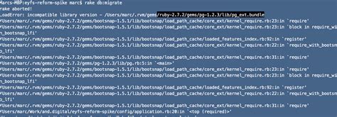 Ruby On Rails Rake Dbmigrate Incompatible Library Version Postgres