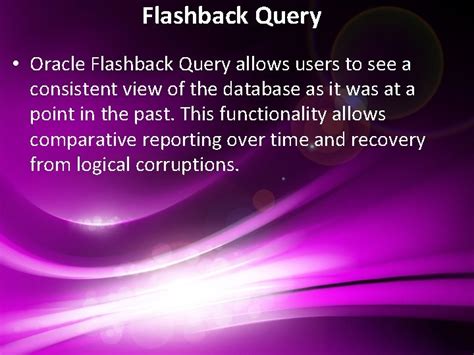 Oracle Flashback Flashback Flashback A Nivel De Base