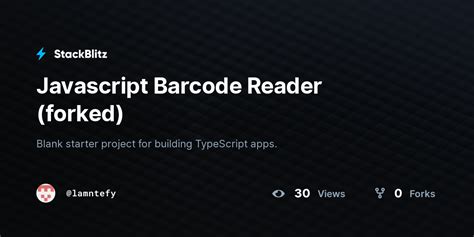 javascript barcode reader forked stackblitz