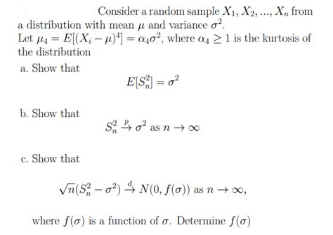 consider a random sample x1 x2 … xn from a