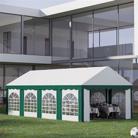 8 X 4m Garden Gazebo With Sides Galvanised Marquee Party Tent With