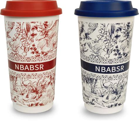 Nbabsr 20 Oz Ceramic Travel Coffee Mugs Extra Large Reusable To Go