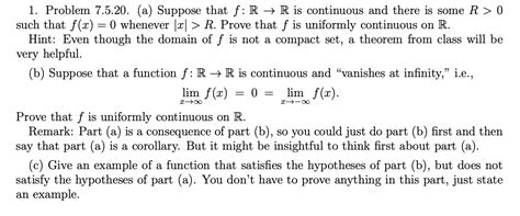 solved 1 problem 7 5 20 a suppose that f r r is