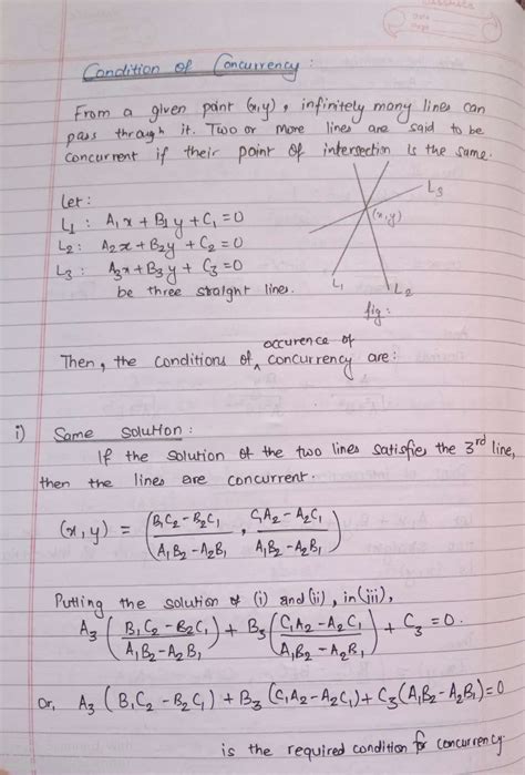 coordinates intersection of two straight lines class eleven maths