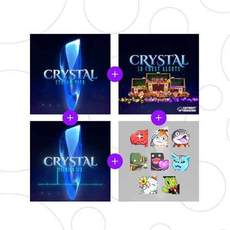 Crystal Ultimate Stream Twitch Overlays Bundle Fantasy Streamer Package Stream Overlays 3d